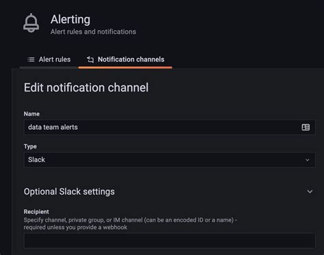 Legacy Alerting Executing Migration Failed Recipient Must Be Specified When Using The Slack