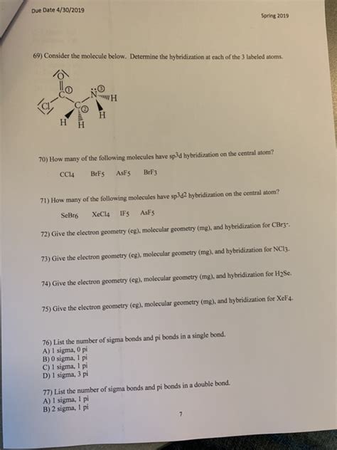 Solved Due Date 4 30 2019 Spring 2019 69 Consider The