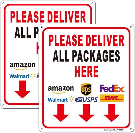 Please Deliver All Packages Here Arrows Delivery Sign For