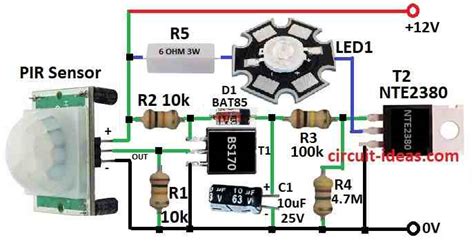 simple pir motion sensing security light circuit circuit ideas for you
