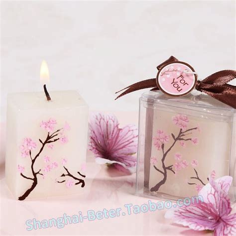 创意婚礼回礼日式浪漫樱花蜡烛婚庆小礼品梦幻个性派对lz007 A Cherry Blossom Candle Wedding T Favors Cherry Blossom