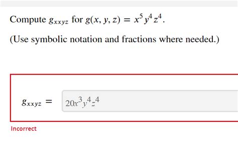 Solved Compute Gxxyz For G X Y Z X Y Z Use Symbolic Chegg