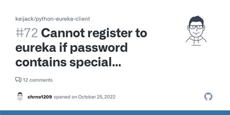 Cannot Register To Eureka If Password Contains Special Character