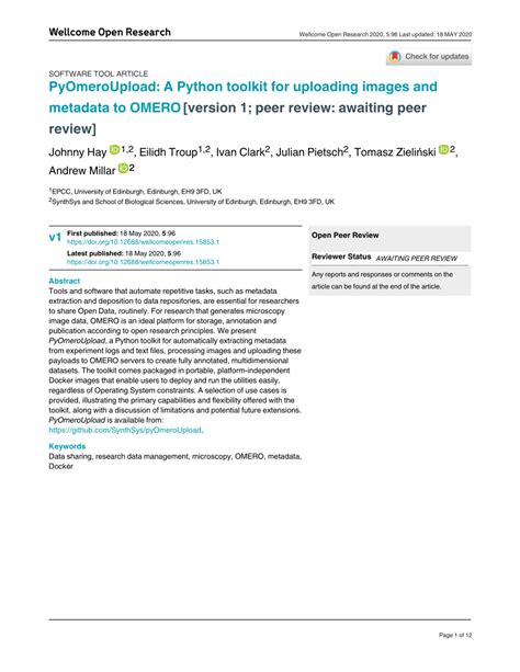 Pdf Pyomeroupload A Python Toolkit For Uploading Images And Metadata