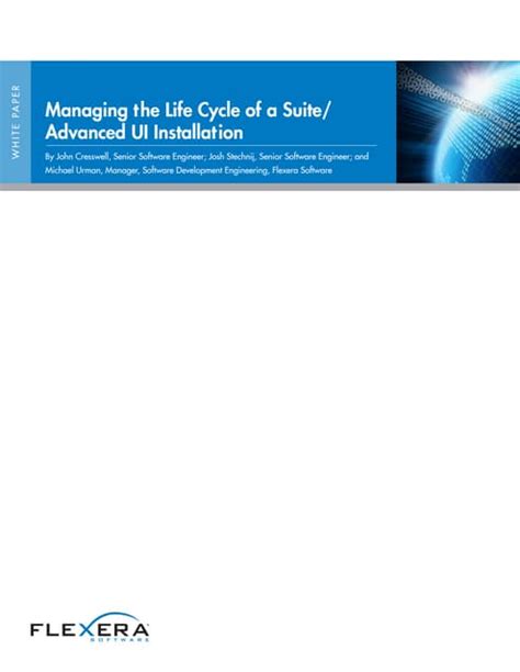 Managing The Life Cycle Of A Suite Advanced Ui Installation Pdf Operating Systems Computer