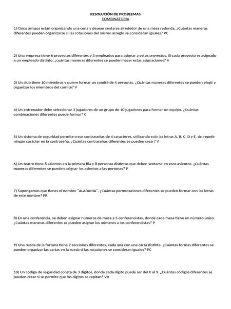 Problemas Combinatoria Pdf
