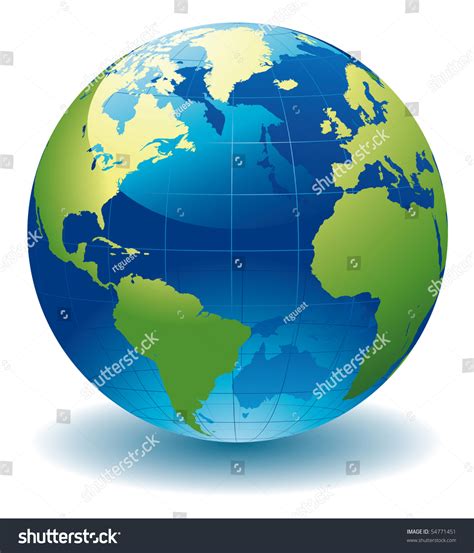 World Globe Editable Vector Illustration 54771451 Shutterstock