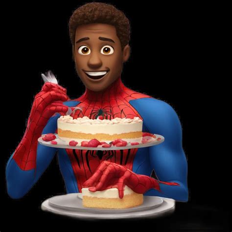 Spider Man Eats Cake Emoji Ai Emoji Generator