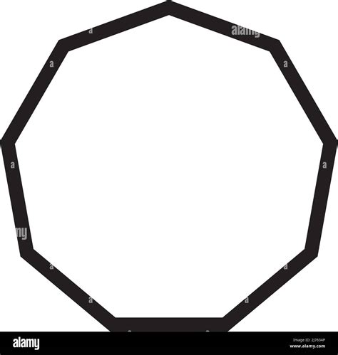 Nonagon Symbol Shape Vector Icon Outline Stroke For Creative Graphic Design Ui Element In A
