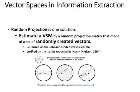 Vector Spaces For Information Extraction Random Projection Example Pdf