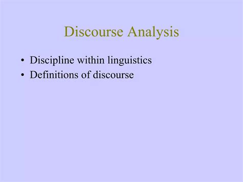 How To Do A Discourse Analysis Ppt