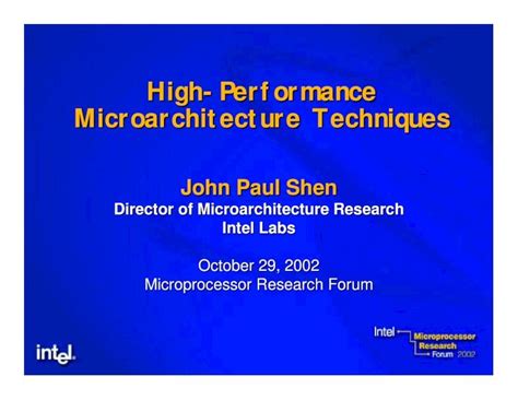 pdf high performance microarchitecture techniquesrichter cs550 mrf