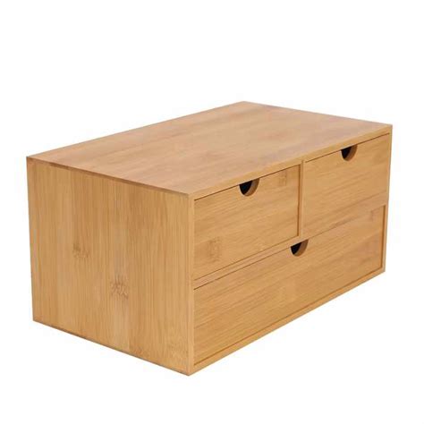 Wooden Desk Tabletop Drawer Storage Organizer Box For Office Home Organization Bamboo Desk
