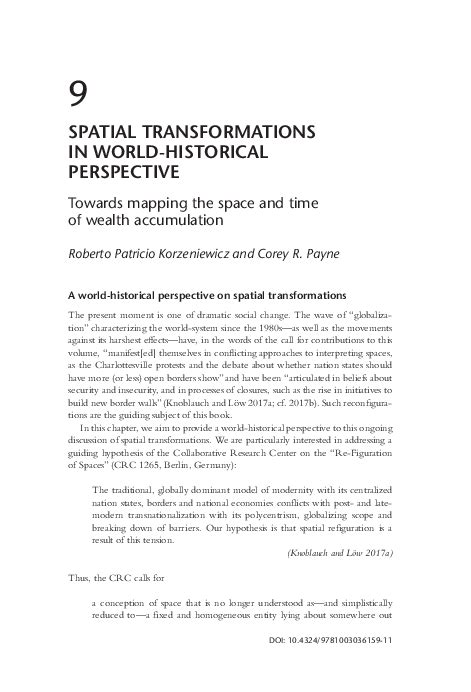 Pdf Spatial Transformations In World Historical Perspective