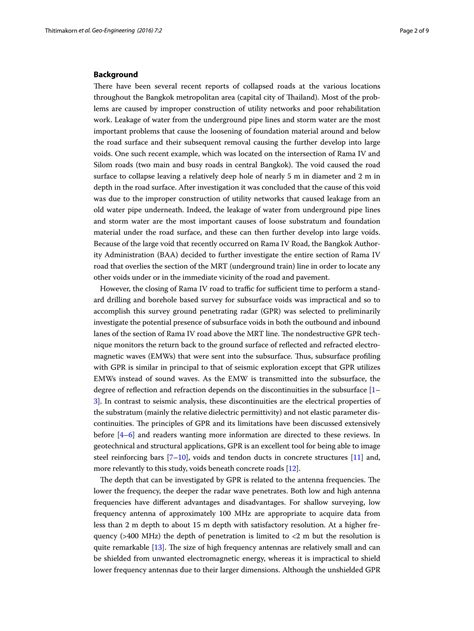 solution subsurface void detection under the road surface using ground