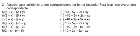 Solved 2 Associe Cada Polinômio A Seu Correspondente Na Forma