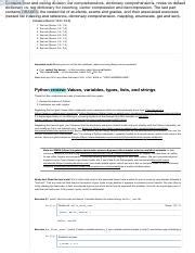 Study Guide On Python Basics And List Operations Course Hero