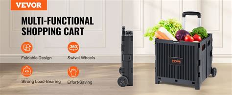 Vevor Foldable Utility Cart 80 Lbs Load Capacity Folding Portable