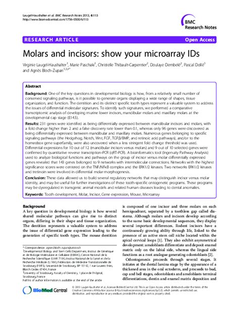 pdf molars and incisors show your microarray ids agnes bloch zupan