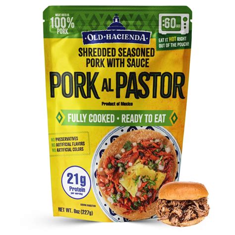 Old Hacienda Pork Al Pastor 100 Shredded Seasoned Pork With Sauce