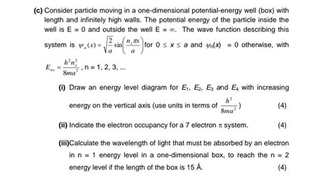 Solved C Consider Particle Moving In A One Dimensional Chegg Com