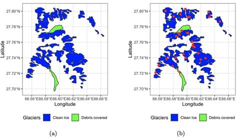 A Raw Glacier Boundaries B Glacier Boundaries With Sampled