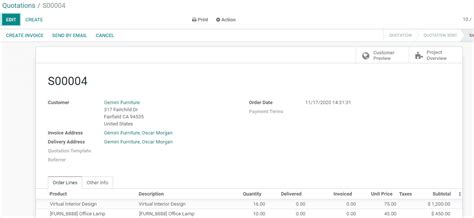 Odoo Sales Module For Professional Quotations
