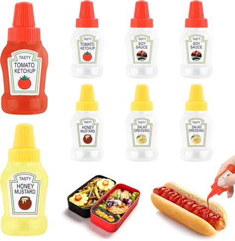 Amazon Com WXJ Pieces Mini Condiment Squeeze Bottles Ml Refillable Honey Ketchup Sauce