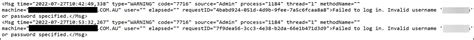 Error Failed To Log In Invalid Username Or Password Specified