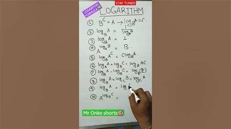 Logarithm Formula Tricks Logarithm Class 11 Iit Jee Shorts Ytshorts Mronkoshorts Youtube