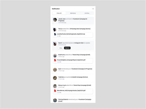 campaign saas web app dashboard notification component by keitoto on