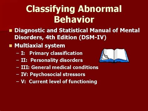 Abnormal Psychology Defining Abnormal Behavior N What Is