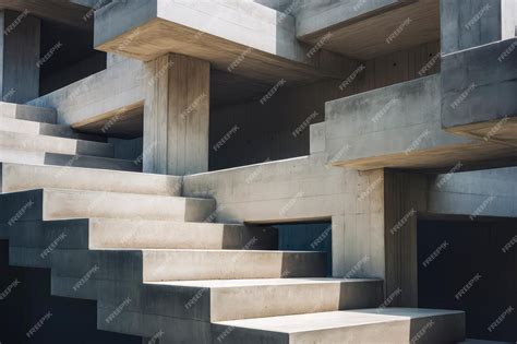 Premium Ai Image Abstract White Grey Concrete Architecture Building Generative Ai Illustration