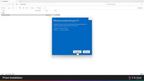 prism installation — prism pipeline documentation