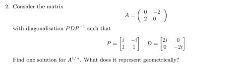 2 Consider The Matrix A02−20 With Diagonalisation