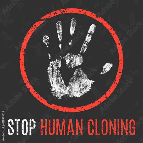Vector Social Problems Of Humanity Stop Human Cloning Stock Vector Adobe Stock