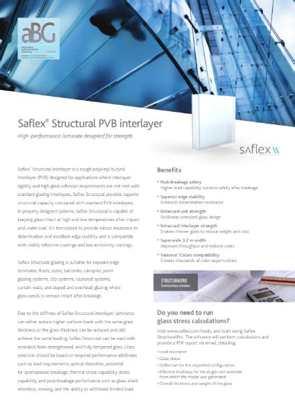 Saflex Structural Pvb Interlayer Saflex Nbs Source