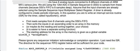 Solved We Have 8 Analog Inputs Connected To 8 Different Chegg Com