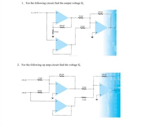 solved 1 for the following circuit find the output voltage