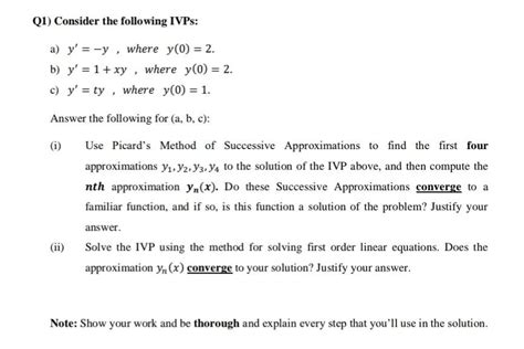 solved picard s method of successive approximations answer