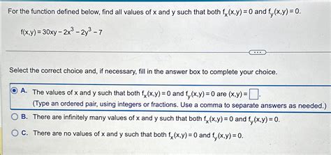 Solved For The Function Defined Below Find All Values Of X
