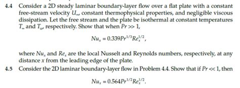 Solved Consider A D Steady Laminar Boundary Layer Flow Chegg