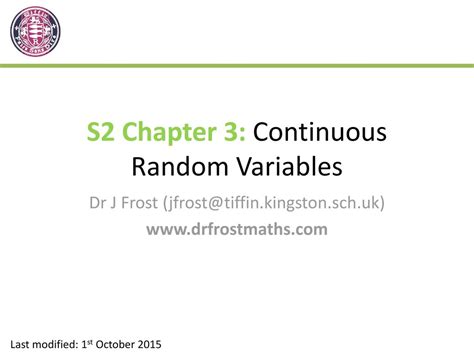 S2 Chapter 3: Continuous Random Variables - ppt download