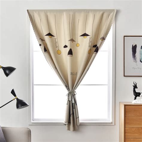 벨크로 무타공 암막 커튼 거실 침실 창 트리트먼트 짧은 커튼 홈 드레이프 쉬운 설치커튼 Aliexpress