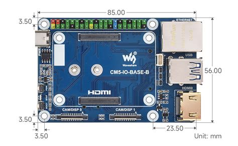 Mini Base Board B Designed For Raspberry Pi Compute Module 5 Onboard