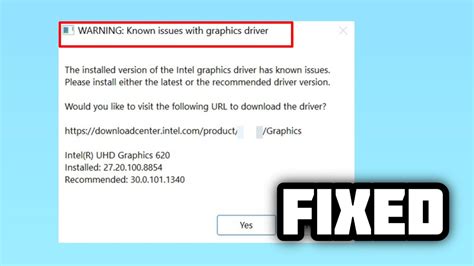 Fixed Warning Known Issues With Graphics Driver 2024 Youtube