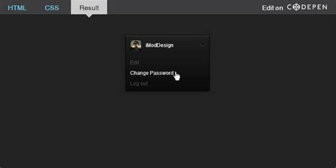 Profile Edit Dropdown Menu Bypeople