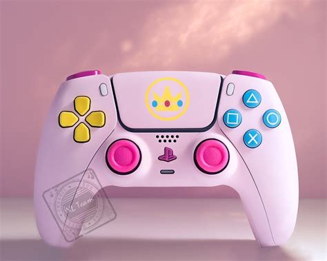 Custom Princess Peach Pastel Pink Themed Playstation 5 Ps5 Dualsense