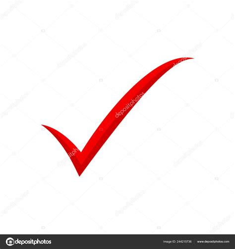 Red Check Mark Icon Tick Symbol Tick Icon Vector Illustration Stock Vector Image By