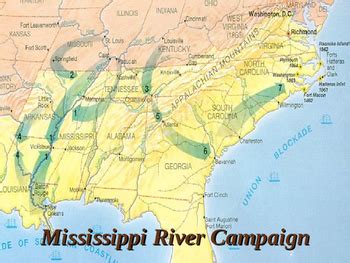 American Civil War The Mississippi River Campaign By Altas Place